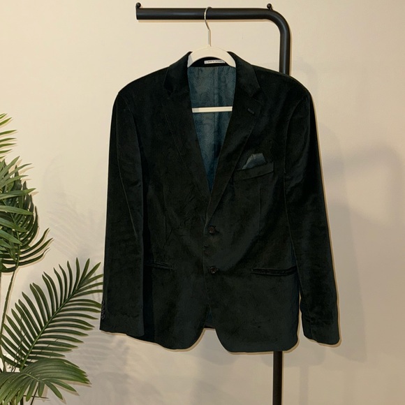 Alfani | Suits & Blazers | Mens Alfani Slim Fit Dark Green Velour ...